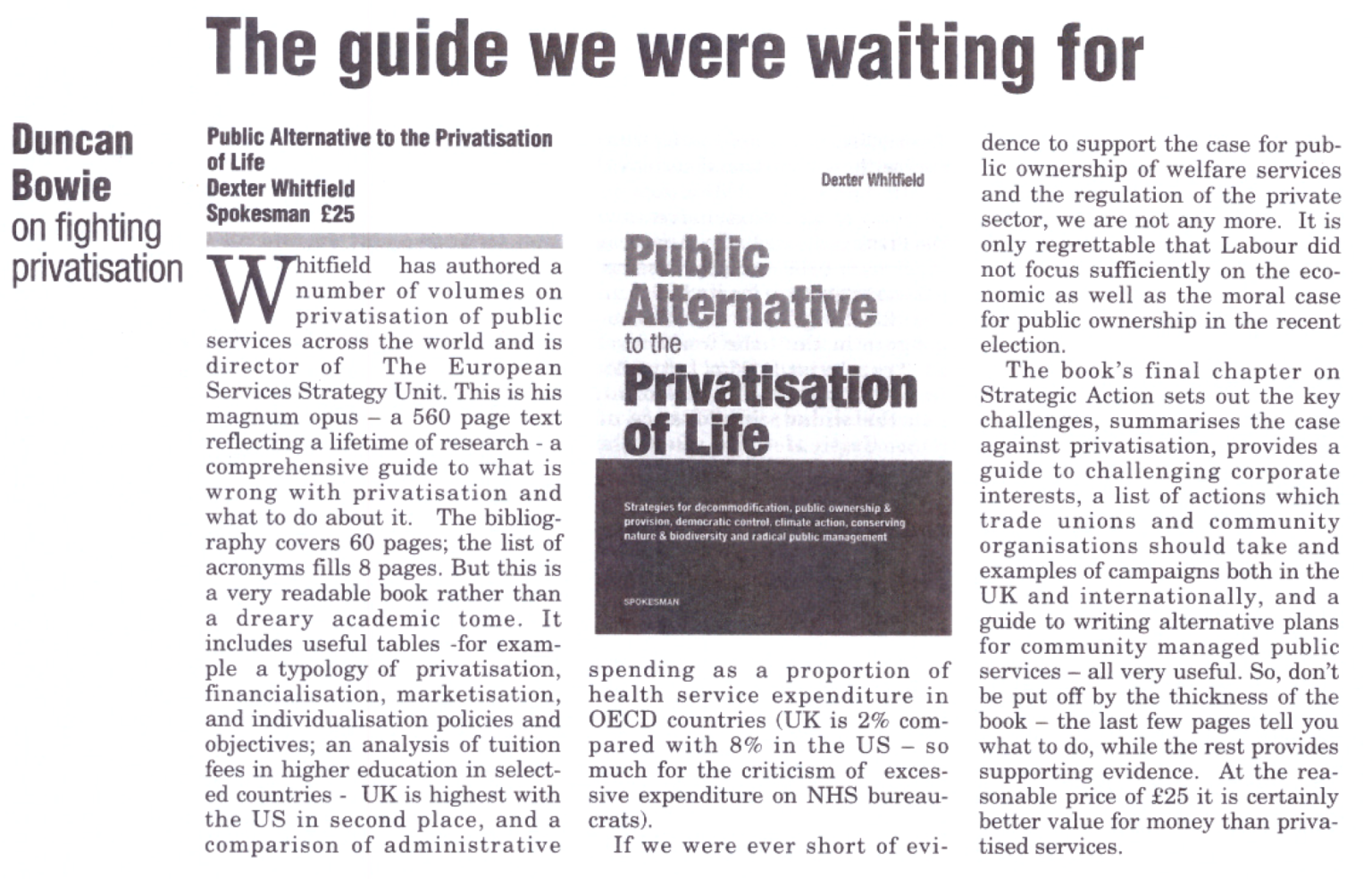 New Book – Public Alternative to the Privatisation of Life – ESSU